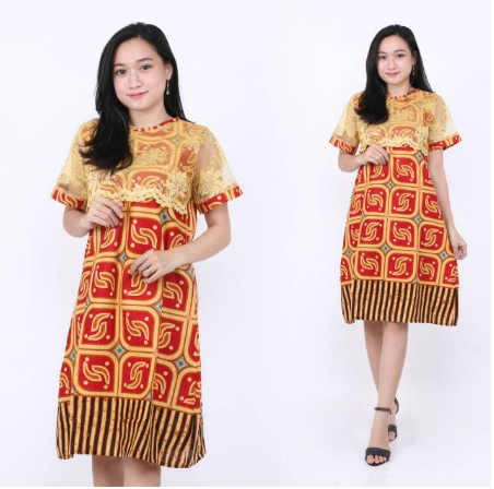 Model Dress Batik Remaja Kombinasi
